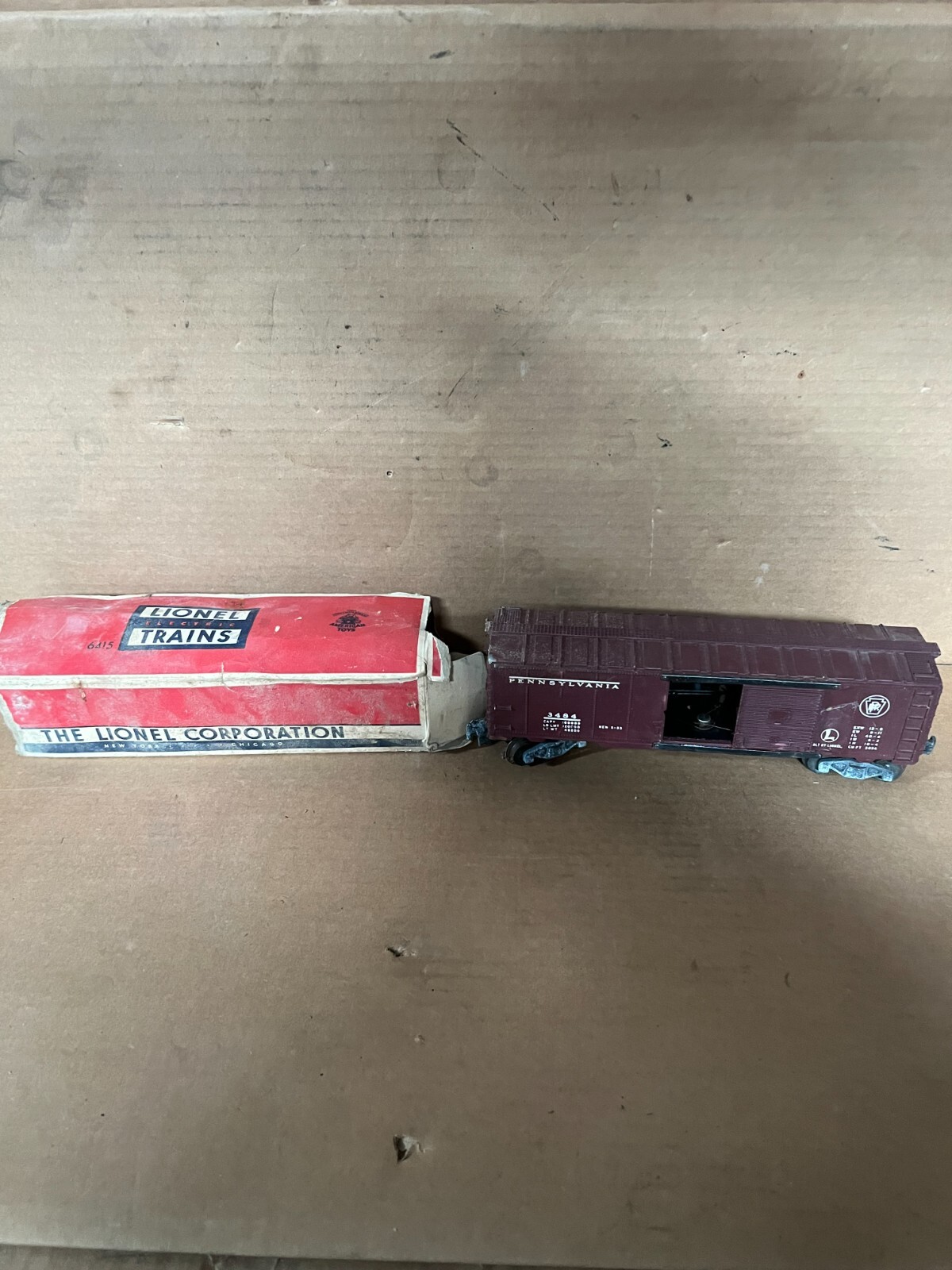 Postwar Lionel O Gauge 3484 Pennsylvania Operating Box Car Rolling ...