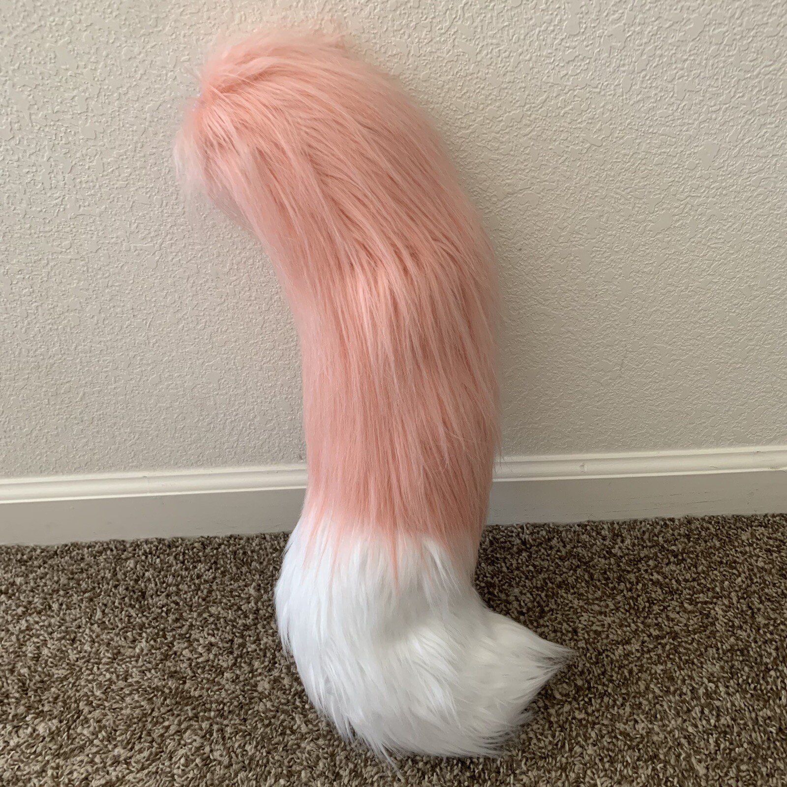 Shaggy Pink Fox Fursuit Tail - Gem