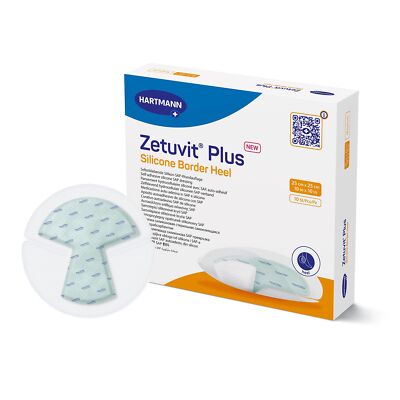 Zetuvit + Silicone Border Heel SAP Dressing adhesive 10" x 10" BX of 10 ...