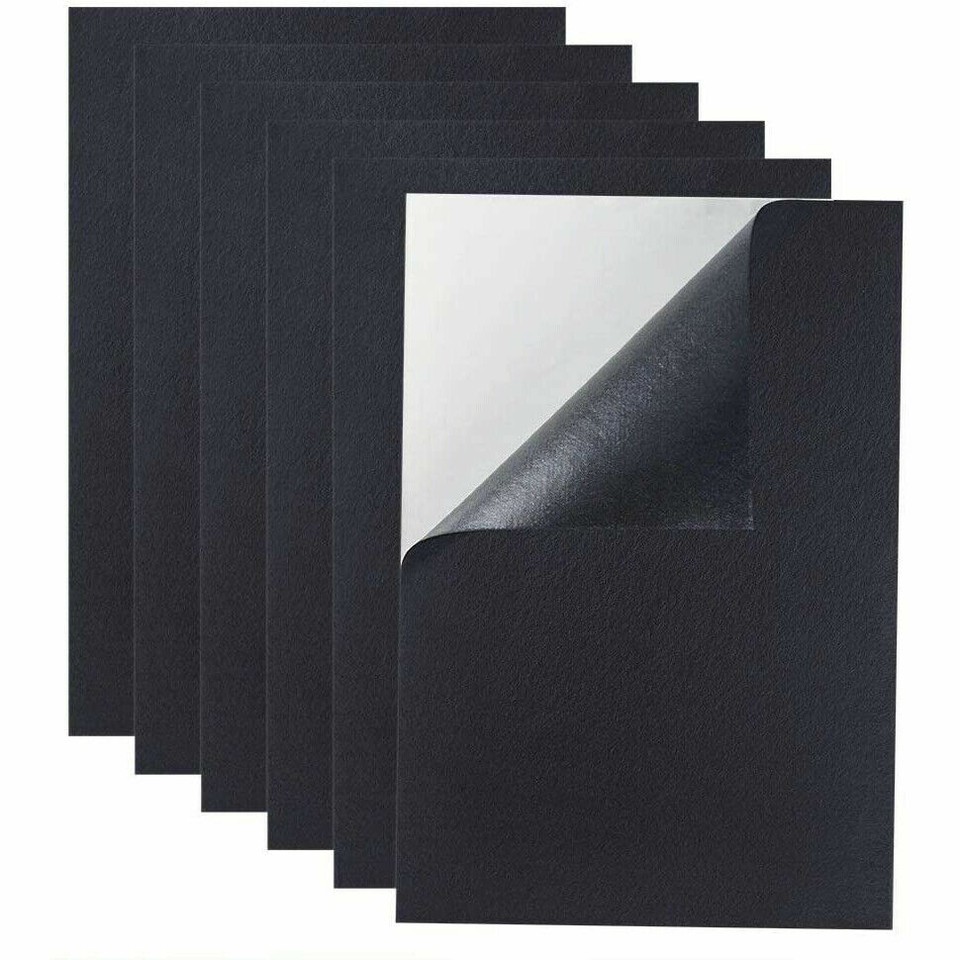 1-10 Pieces Black Self Adhesive Back Felt Sheets Fabric Sticky Art ...