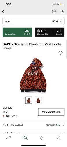 NEW The Weeknd Bape XO GENERAL Pullover Hoodie Large L Sweatshirt A ...