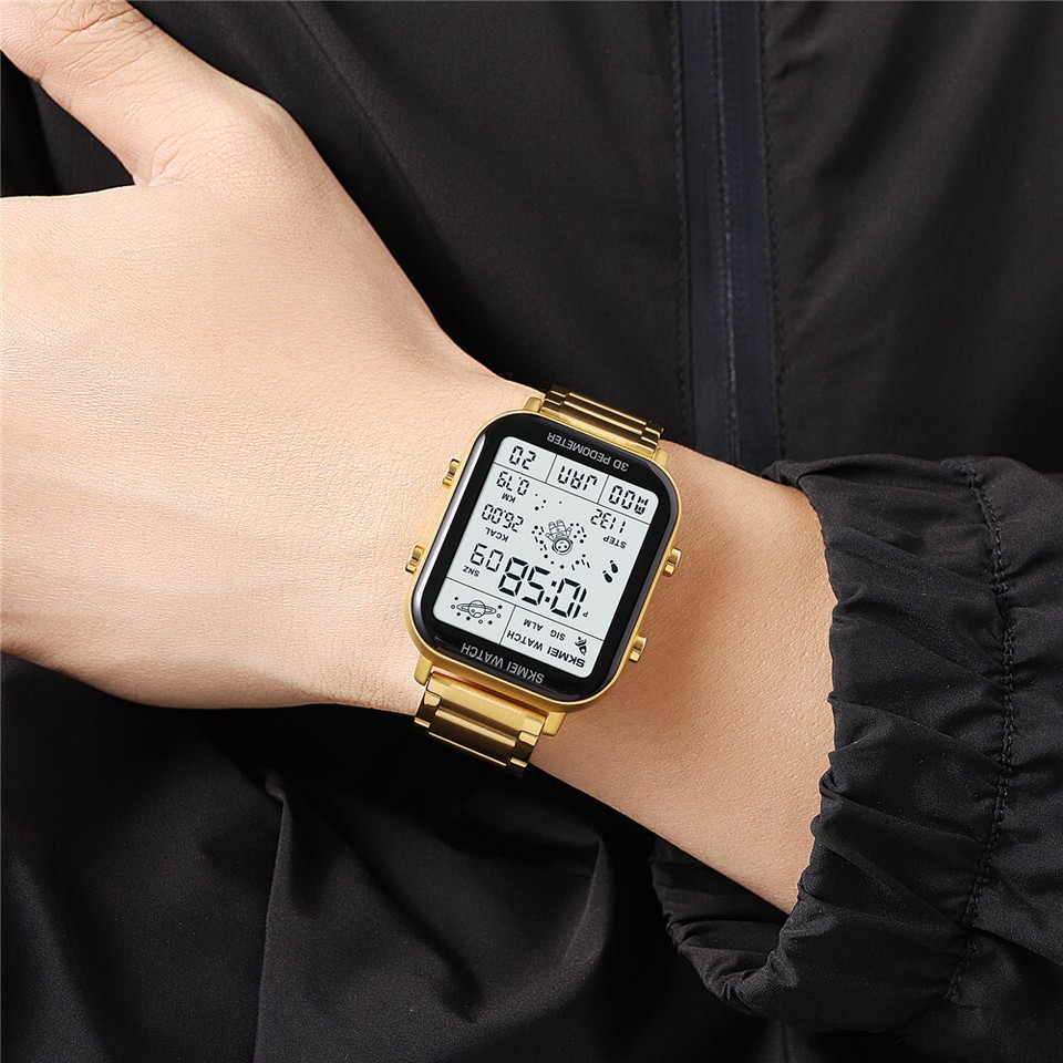 SKMEI Sport Watch Men Astronaut Dial Digital Wristwatch Male Steel LED ...
