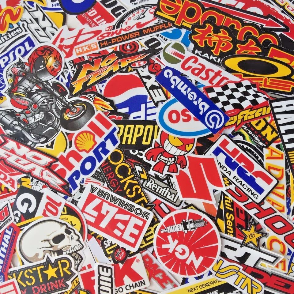 MIXED RANDOM STICKER DECAL BIKE RACING CAR ATV HELMET MOTORCROSS DIRT ...
