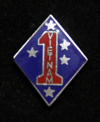 1ST MARINE DIVISION VIETNAM WAR VETERAN LAPEL HAT PIN LOGO US MARINES 1 ...