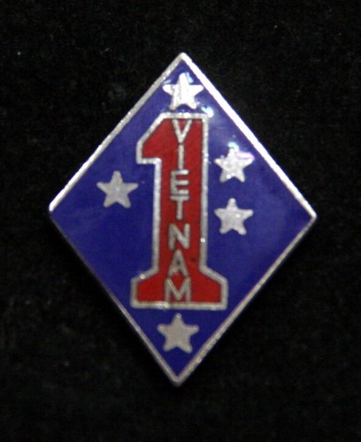 1ST MARINE DIVISION VIETNAM WAR VETERAN LAPEL HAT PIN LOGO US MARINES 1 ...