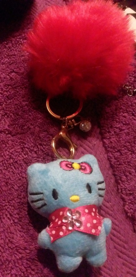 HELLO KITTY Charm, fob Key Chain, New POMPOM INCLUDED | eBay