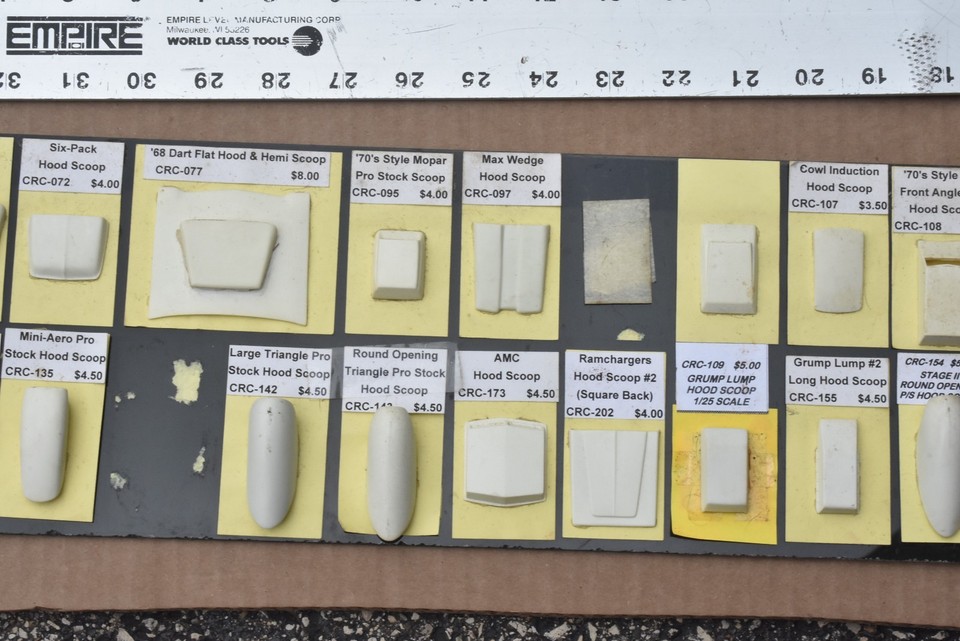 Competition Resins Model Hood Scoops Parts Display - Mopar Pro Stock ...