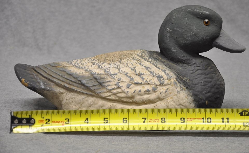 ARIDUK PAPER MACHE BLUE BILL DUCK DECOY ORIGINAL PAINT SLIGHT HUNTERS ...