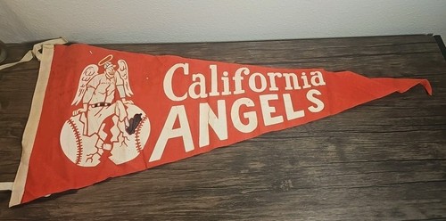 RARE CALIFORNIA ANGELS VINTAGE FULL SIZE FELT PENNANT 30" 1960'S 1970's ...