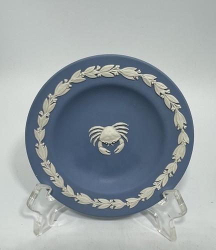 Nice Vintage Wedgewood Blue Jasperware Zodiac Symbol Cancer Dish - 4 1/ ...