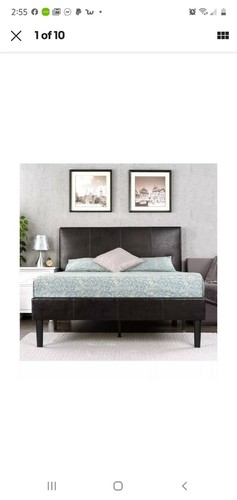 QUEEN**** Zinus Gerard Deluxe Faux Leather Upholstered Platform Bed | eBay