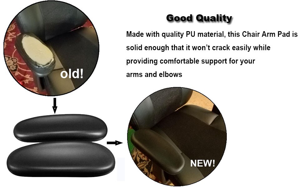 Office Chair Arm Rest Replacement Pad with mounting holes 1 pair (2pcs ...