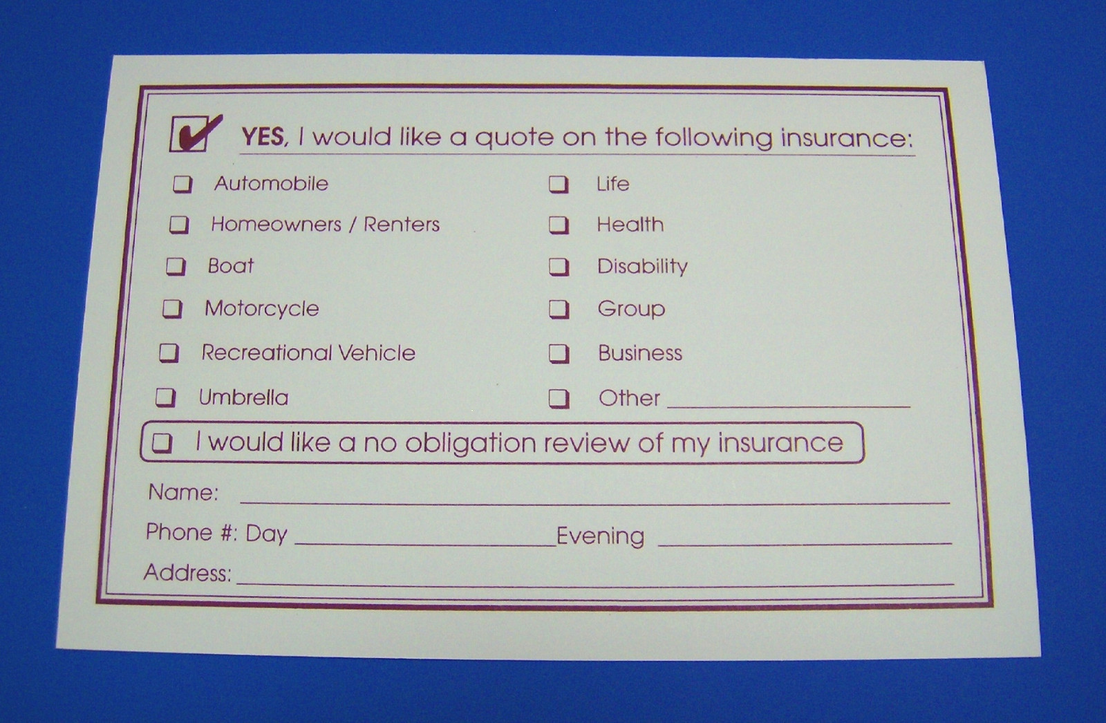 Custom Printed Postcards Full Color, 2500, 2-sides 4" x 6" Reply Mail ...