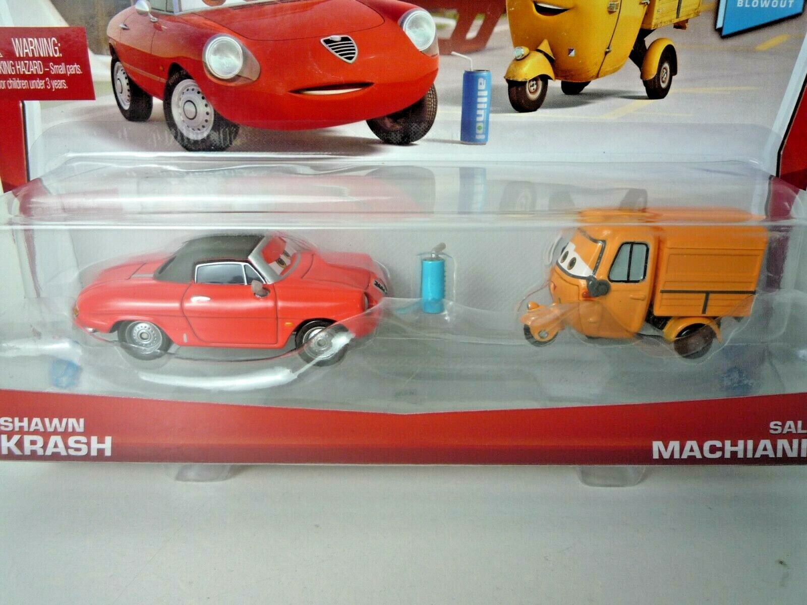 DISNEY PIXAR CARS ALLINOL BLOWOUT SHAWN KRASH & SAL MACHIANI 2 PACK ...
