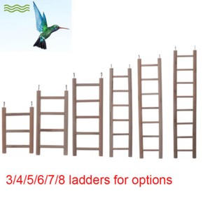 Bird Pet Toy Wooden Ladder Climbing Parakeet Budgie pet Cage Finch Play ...