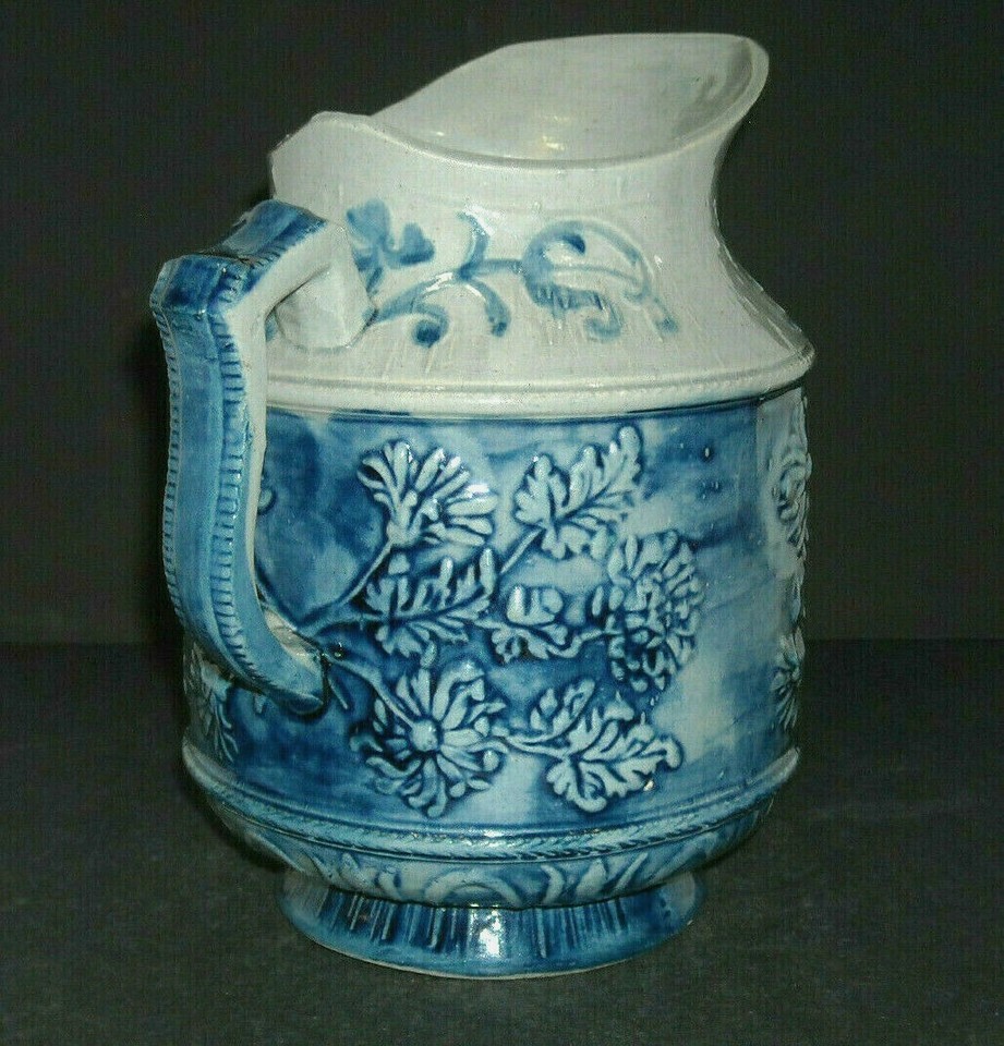 Blue & Grey Whites Utica NY Stoneware Pitcher - Flemish Ware Salt Glaze ...