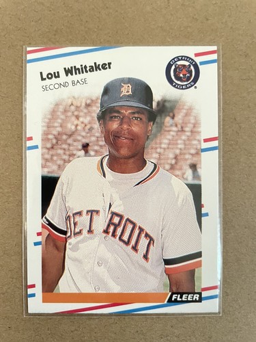 Lou Whitaker 1988 Fleer #75 Baseball Card MINT Detroit Tigers 2B Future ...