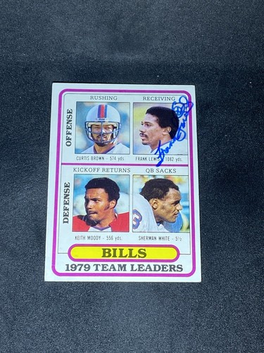Frank Lewis 1980 Topps #264 Buffalo Bills Steelers Auto Autographed ...