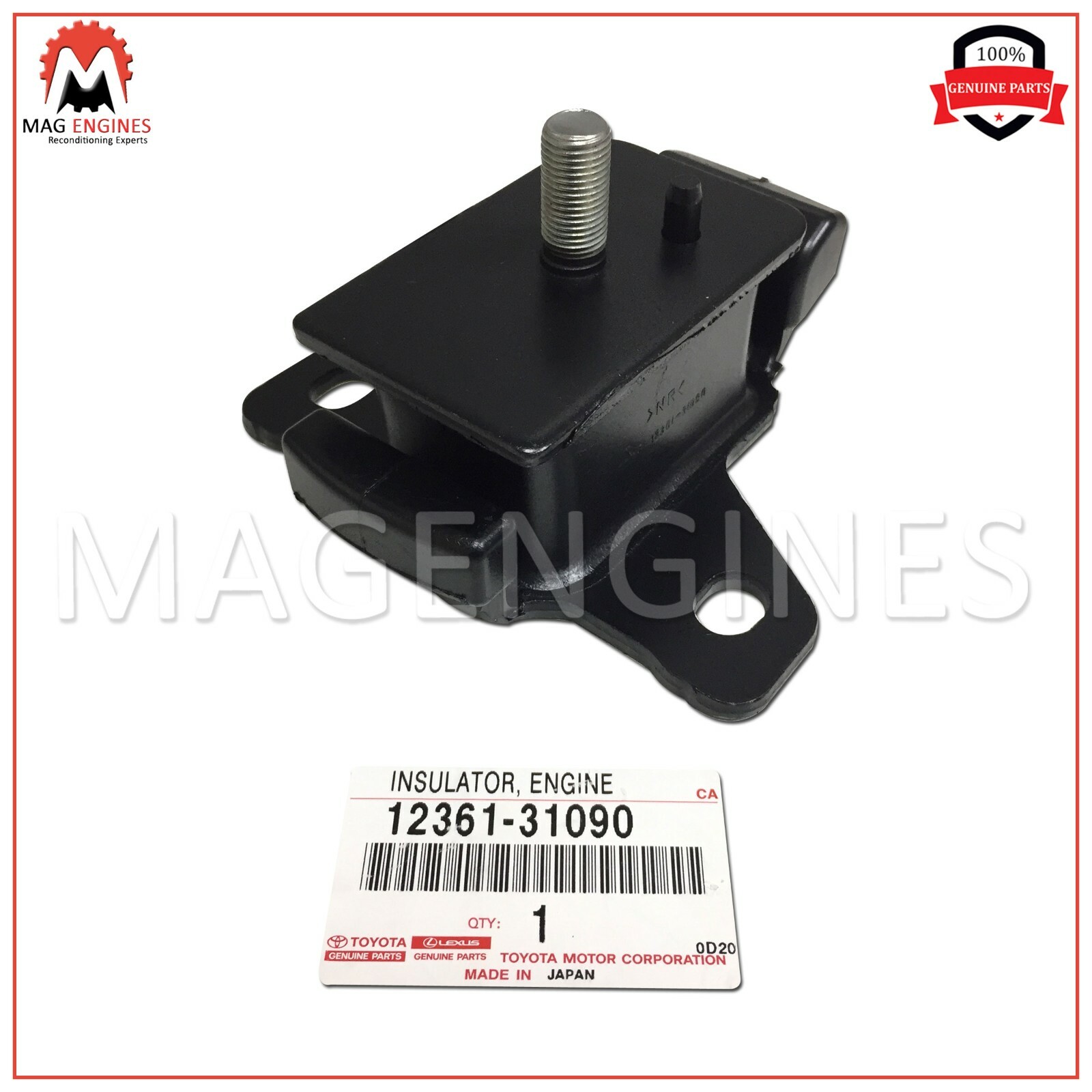 12361-31090 GENUINE OEM INSULATOR, ENGINE MOUNTING, FRONT 1236131090 | eBay