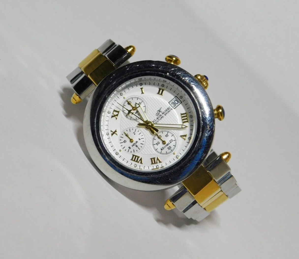 Klaus Kobec Men's 2 Tone Chronagraph Watch KKG1913 - Wrist Watches at GunBroker.com : 1073643030