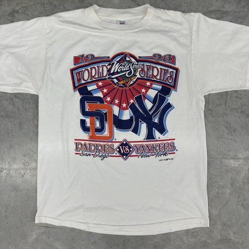Vintage New York Yankees/ Padres 1998 MLB World Series Logo 7 T-shirt ...