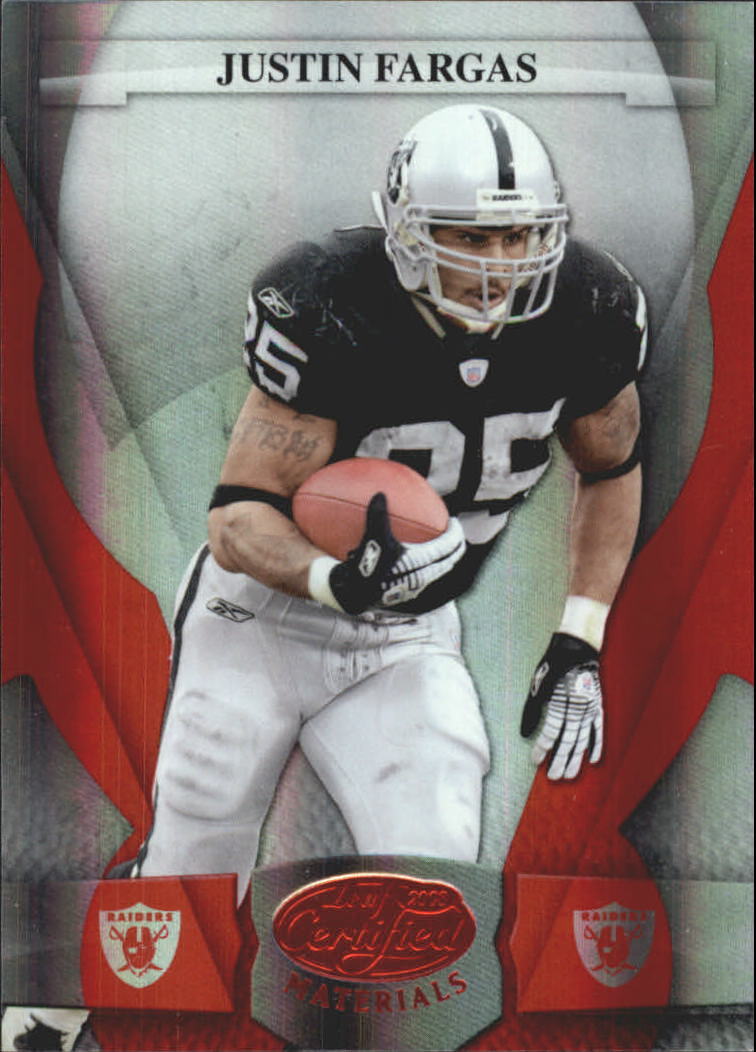 2008 Leaf Certified Materials Mirror Red Football Card #104 Justin ...