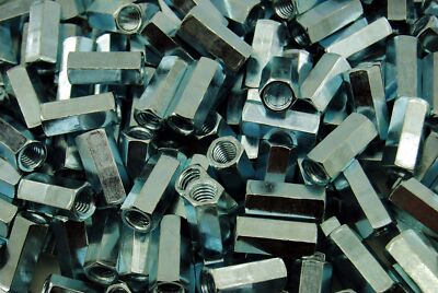 (200) Hex Coupling Nuts 3/8-16 x 1/2 x 1-1/8 Threaded Rod Connector ...