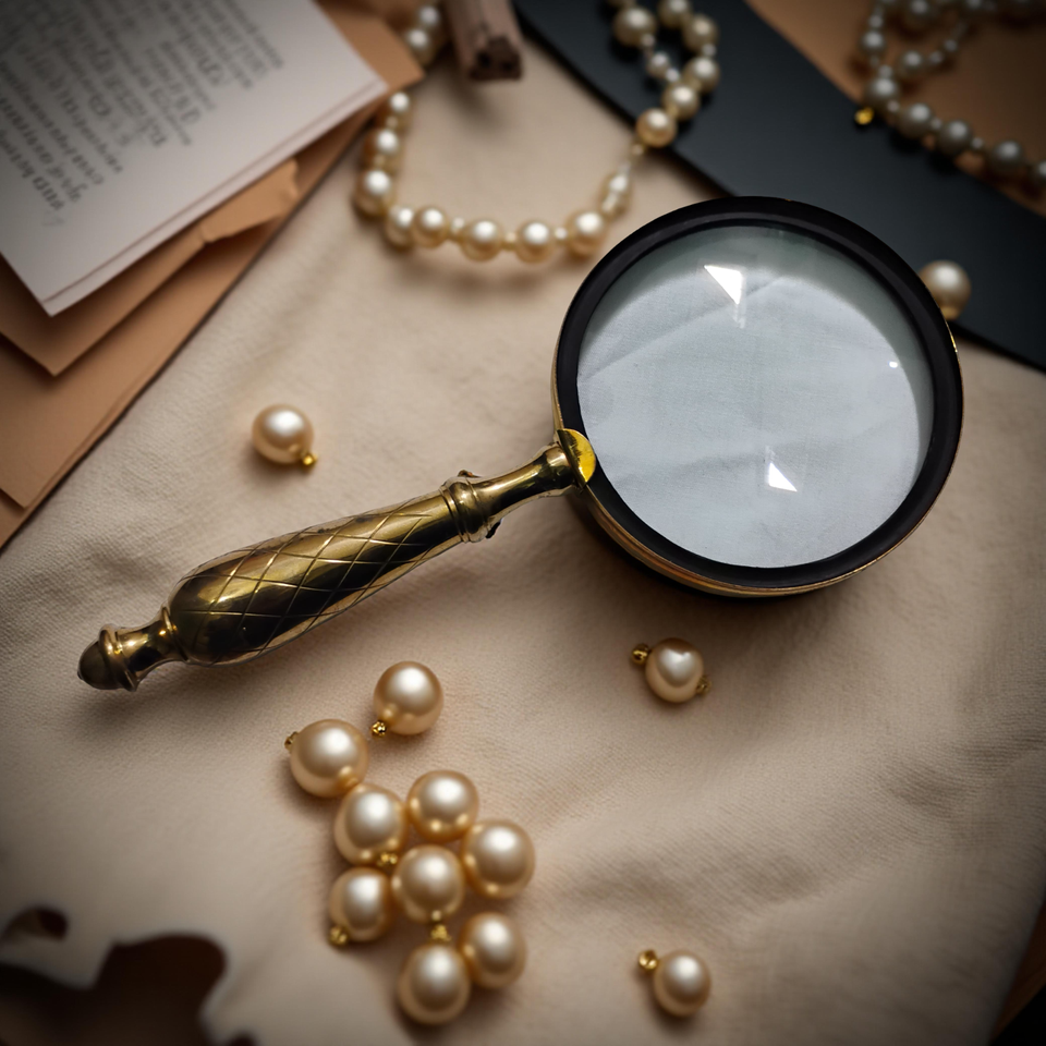 Antique Heavy Solid Brass Magnifying Glass Vintage Magnifier & A ...