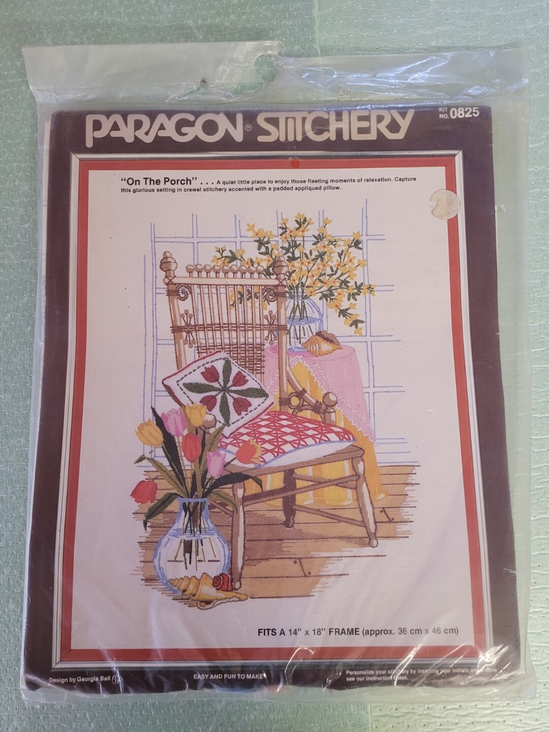 Paragon Stitchery Crewel Kit Embroidery ON THE PORCH 0825 14"x18 ...