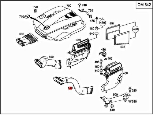 Genuine MERCEDES C292 W166 X166 GL-CLASS X166 Raw air line 6420948797 ...