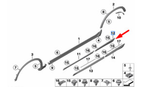 NEW BMW X3 F25 REAR LEFT ROCKER MOLDING 51137205781 OEM | eBay