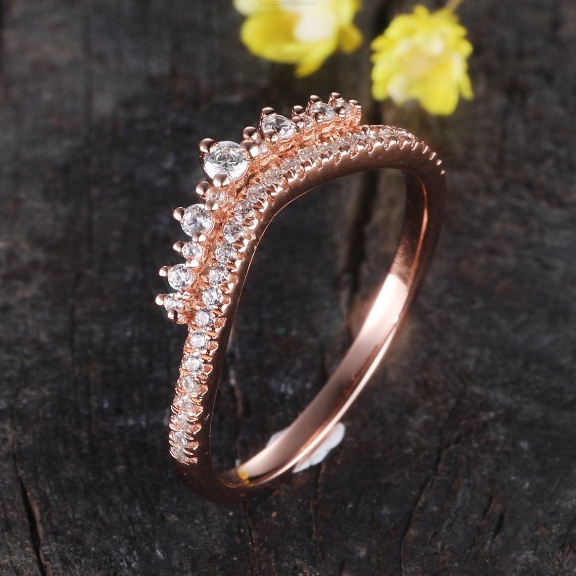 wedding Band Fine Anniversary Engagement Diamond Ring 14ct Rose Gold ...