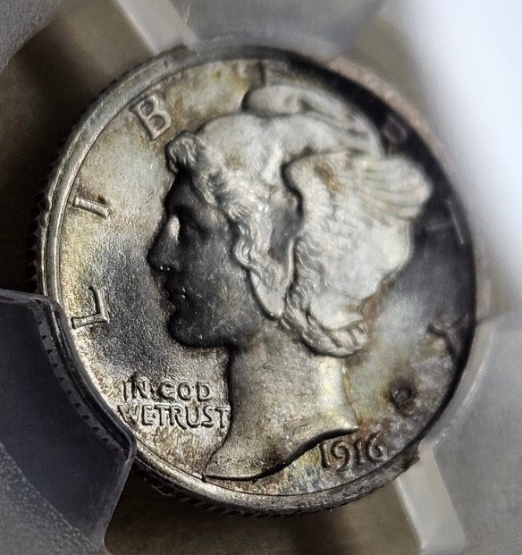 1916 P Mercury Dime Silver 10c PCGS MS64FB BU Uncirculated Full Bands ...