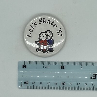 Vintage Let’s Skate ‘87 Pinback Button Pin Figure Skating 1987 Canada ...
