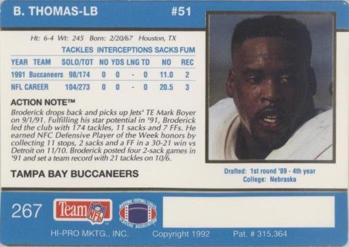1992 Action Packed Broderick Thomas #267 for sale | eBay