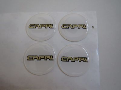 MERCURY CAPRI RS TURBO GT "CAPRI" BADGE EMBLEM LOGO CENTER CAP DECALS ...