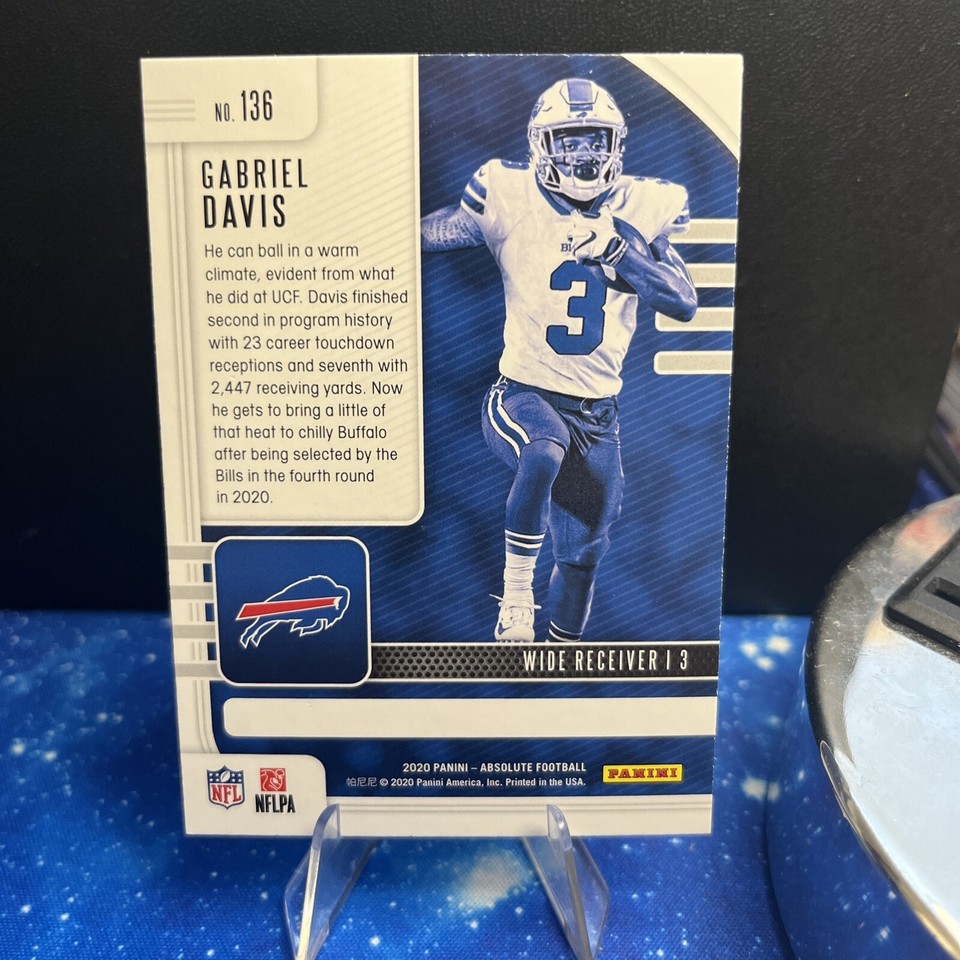 2020 Absolute Football Gabriel Davis Blue/Yellow RC Buffalo Bills ...