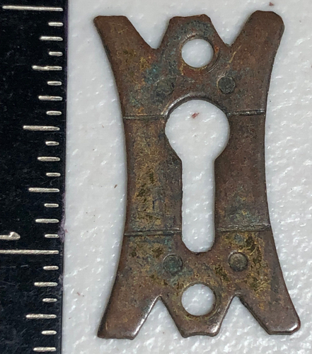 VINTAGE OLD FANCY SOLID BRASS ESCUTCHEON KEY HOLE KEYHOLE COVER PLATE ...