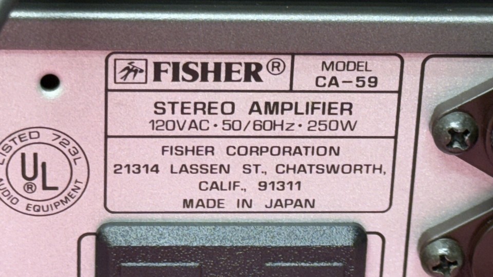 Fisher CA-59 Stereo Monster Amplifier W/ Equalizer + FM-54 Tuner Both ...