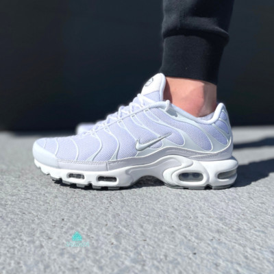 Nike Air Max Plus TN Size US 8-14 Triple White Caspers Mens Tns BRAND ...