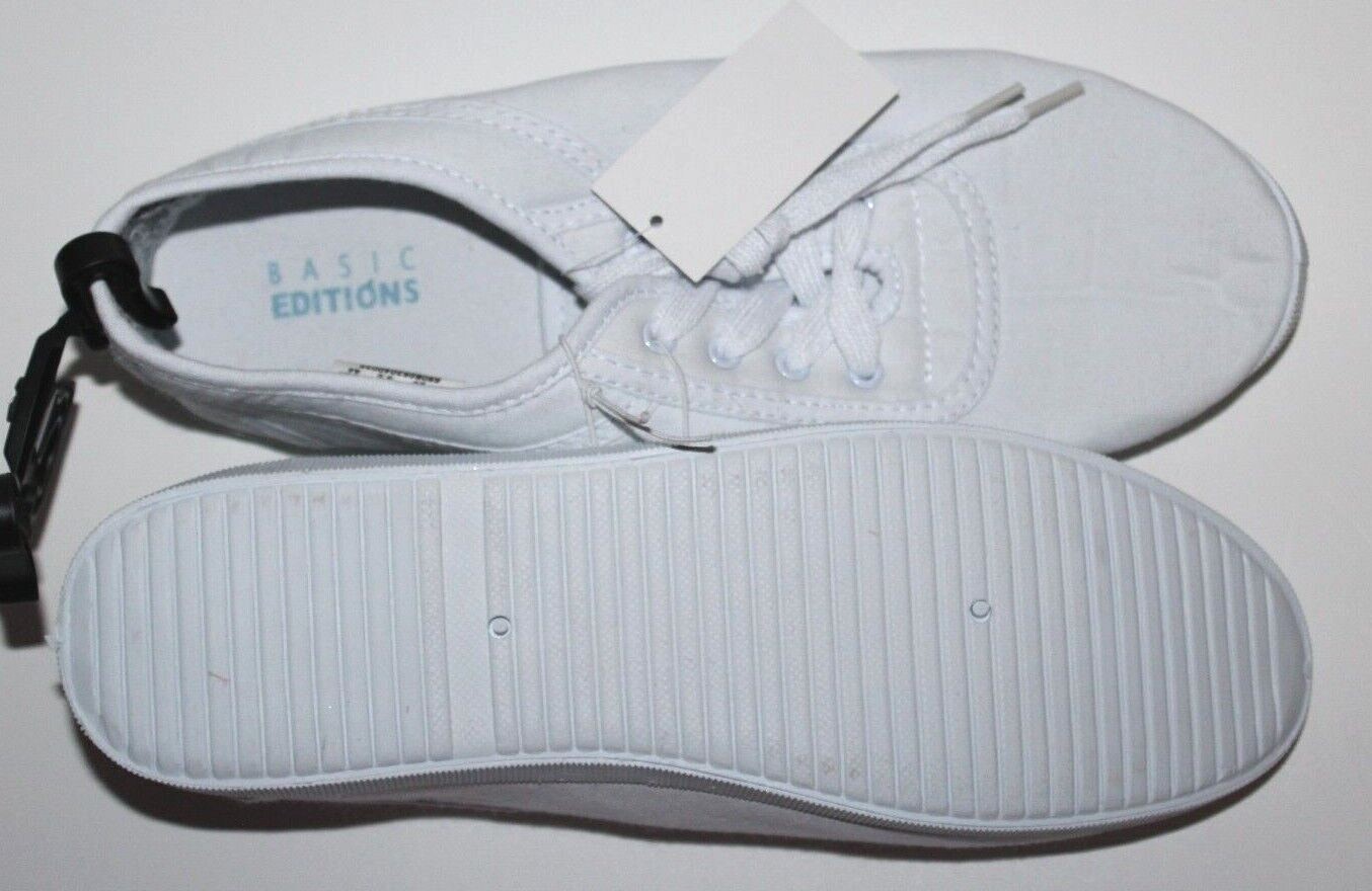 Basic Editions Women's Eavan White Lace-Up Canvas Oxford Shoes Sneaker ...