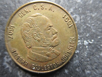 1807-1891 confederate Gen Joseph Eggleston Johnston Brass Medallion ...