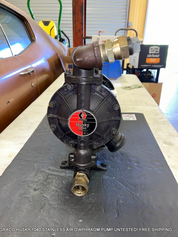 GRACO HUSKY 1040 STAINLESS AIR DIAPHRAGM PUMP UNTESTED! FREE SHIPPING ...