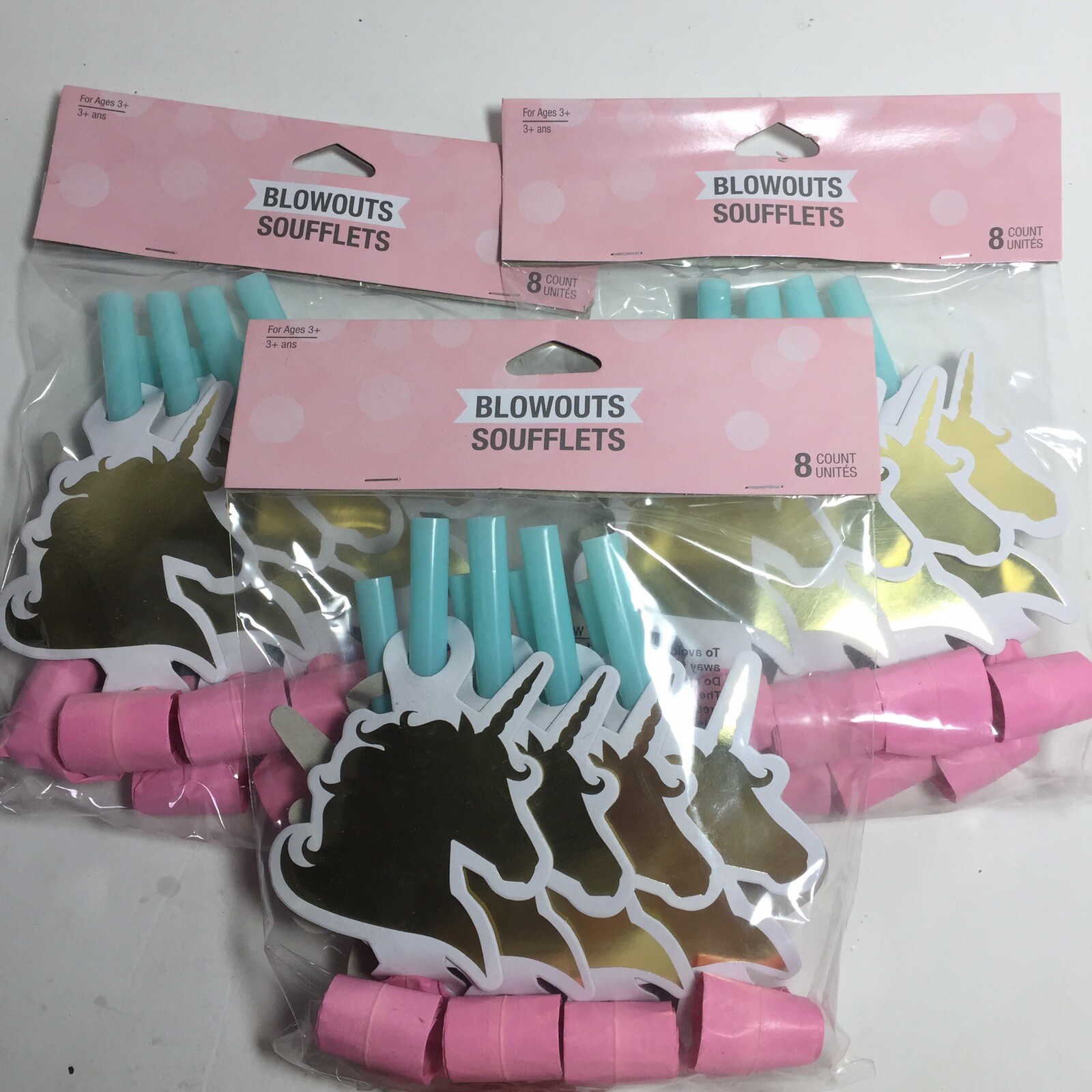 Unicorn Sparkle Party Supplies Blowouts with Medallion (8 Counts/Pack ...