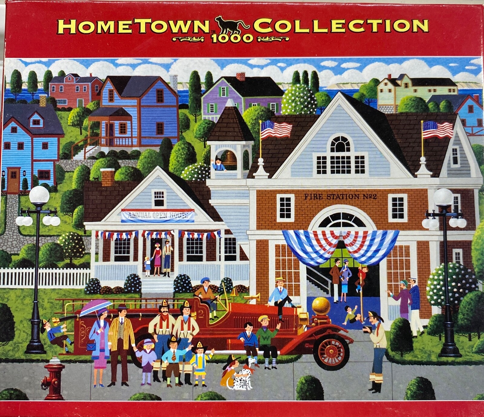 Hometown Collection FIREHOUSE FUN FIRETRUCK 1000 piece puzzle Heronim ...