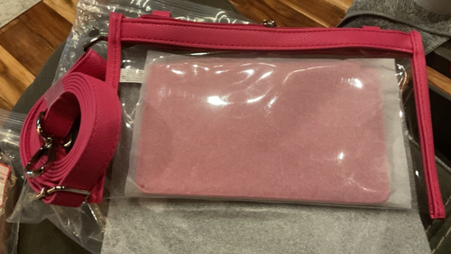 Thirty-One Clear Crossbody - Clear in HIBISCUS PINK Smooth Pebble- NWT ...