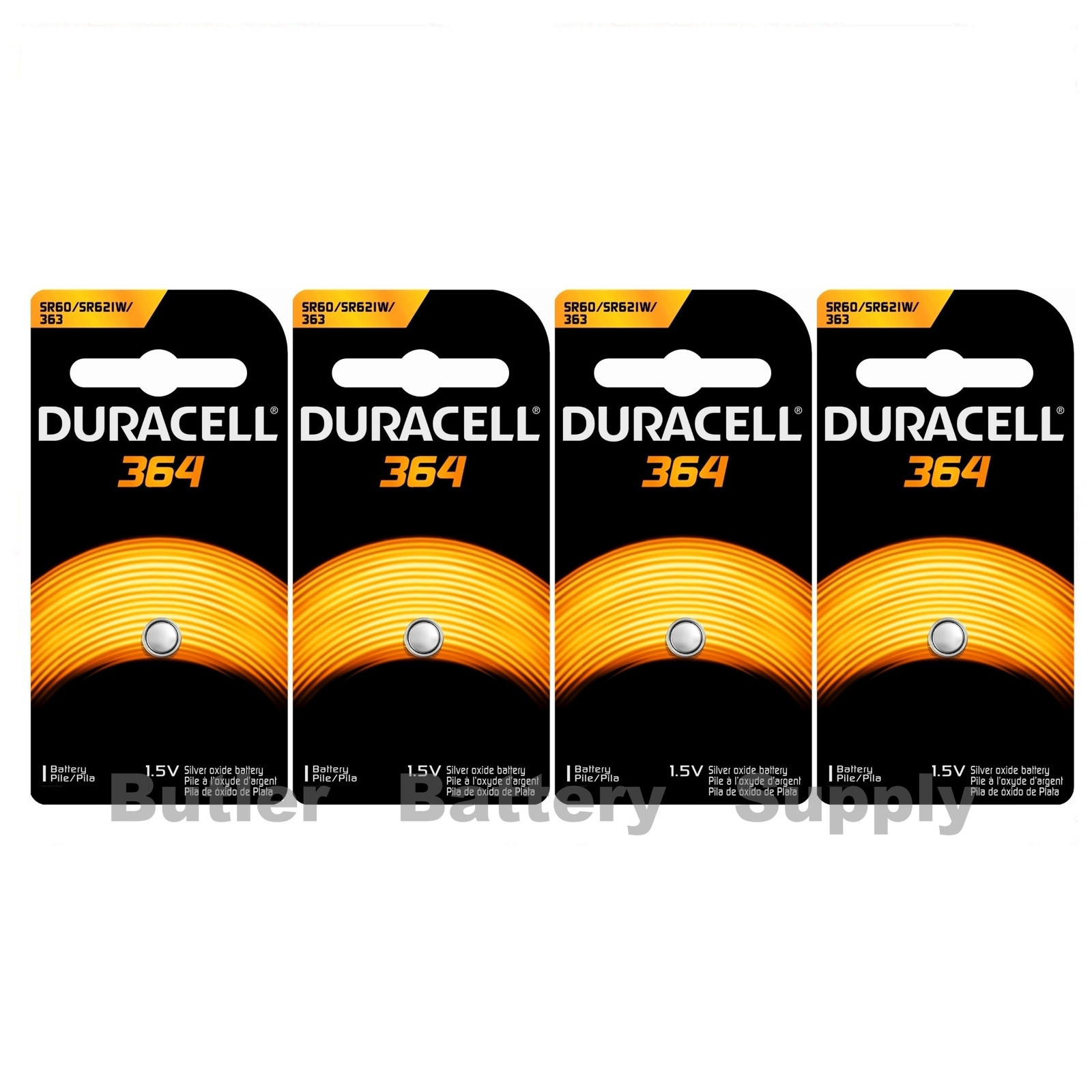 4 x 364 Duracell Silver Oxide Batteries (AG1, SR60, D364, SP364, V364 ...