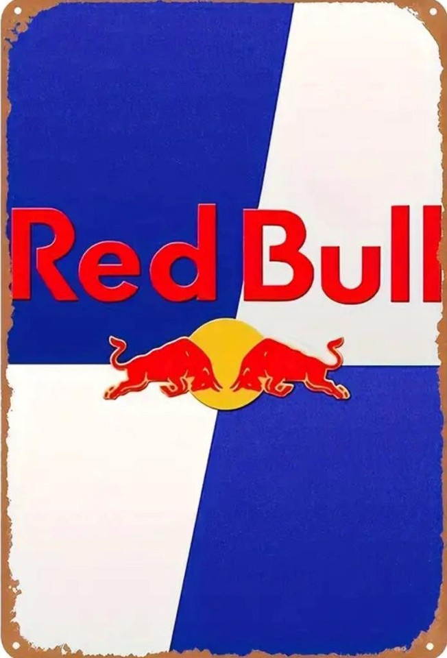 RED BULL METAL TIN SIGN FUN BARN BAR ART RED BULL ENERGY DRINK ART SIGN ...