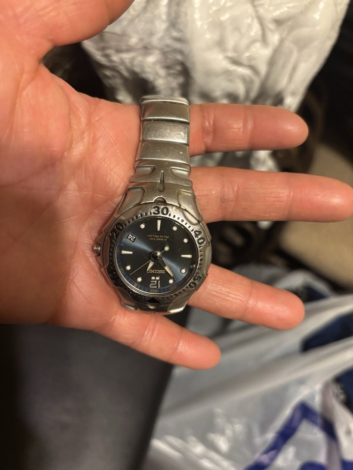 Vintage Seiko 5J22-0B80 KINETIC Auto Realy Titanium (2000s) Men Watch RARE | eBay