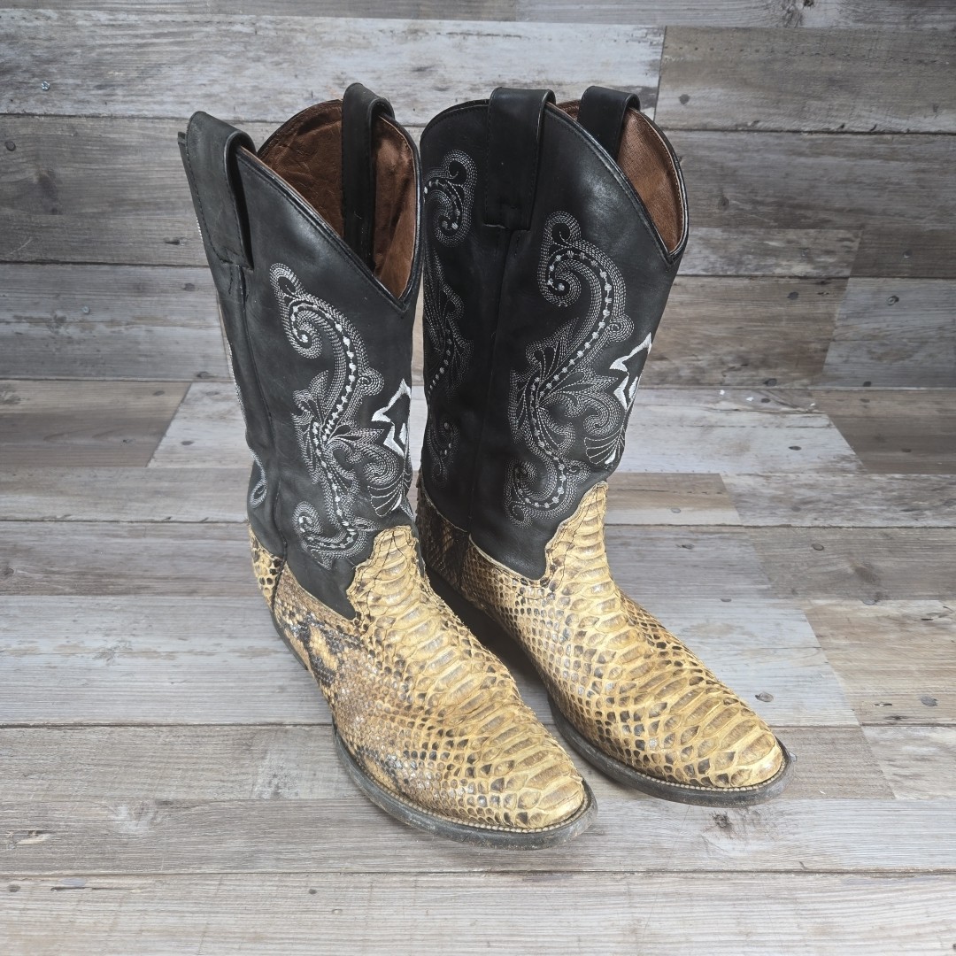 Circle G by Corral Men's Natural Python Embroidery Boots L5685 Sz 10.5D ...